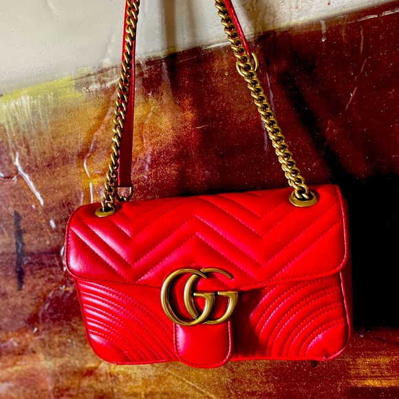 Gucci | Bags | Rosso Ancora On The Gg Marmont Gucci Bag | Poshmark